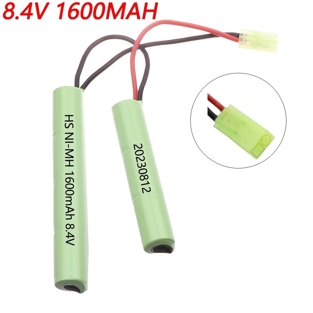 2/3A 8.4V Airsoft Battery 1600mAh NIMH Butterfly Battery Pack with Mini ...