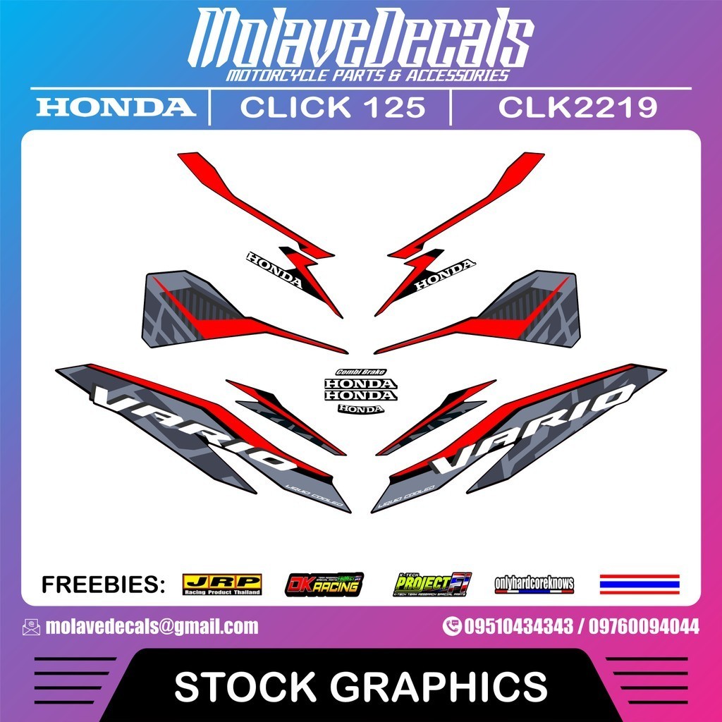 Honda Click 125 v3 2022 Stock Decals Red CLK2219 | Shopee Philippines
