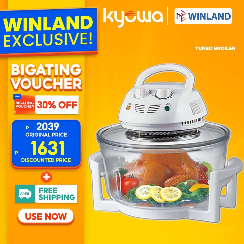 Kyowa by Winland 6 in 1 Turbo Convection Oven Glass Bowl Roast Bake ...