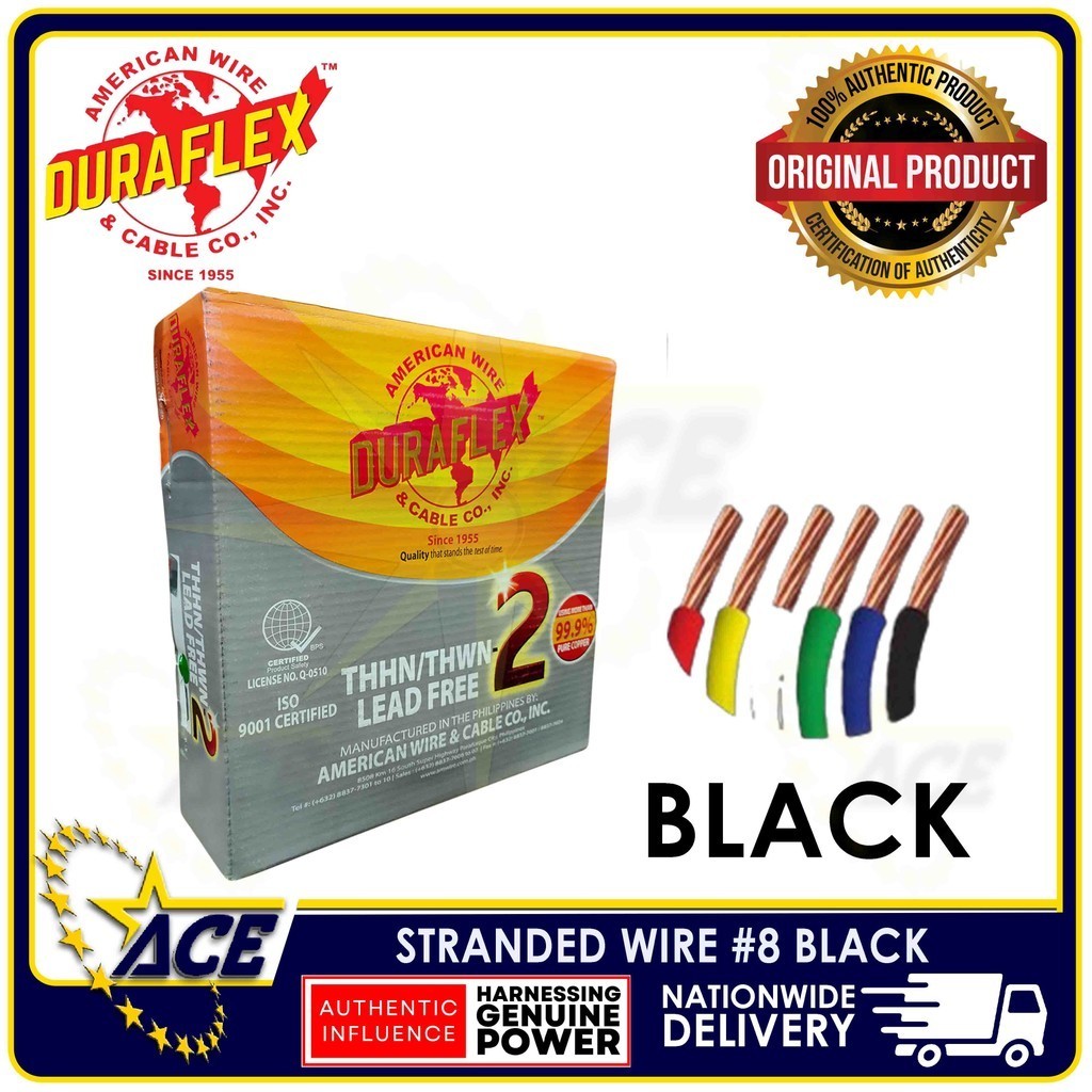 Duraflex Stranded #8 8.00mm - THHN / THWN-2 Lead-Free 600V American ...