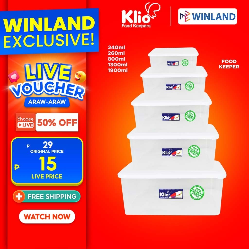 Klio by Winland Rectangular Stackable Food Keeper Kitchenware Container ...