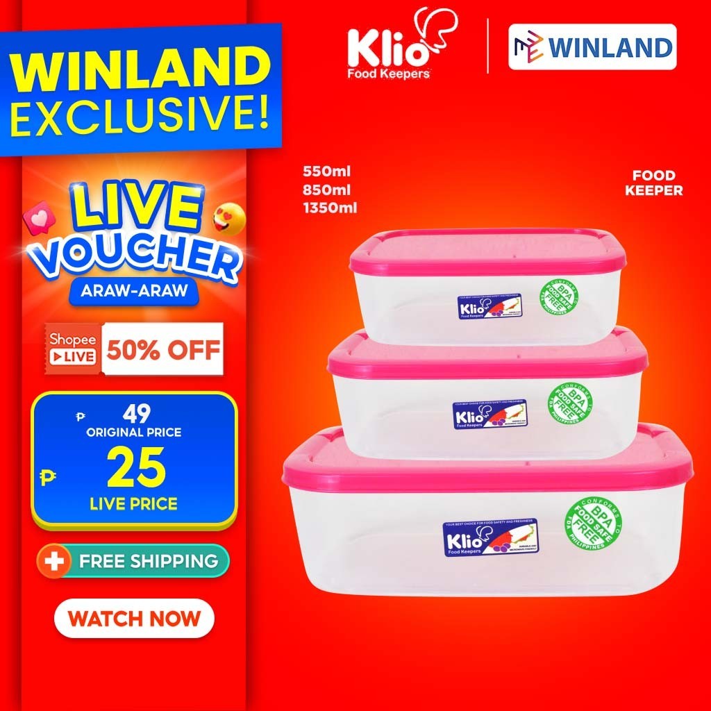 Klio by Winland Rectangular Stackable Food Keeper Kitchenware Container ...