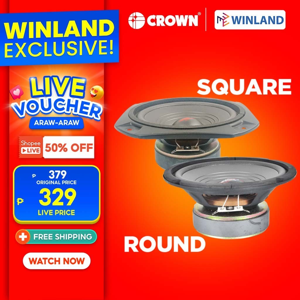 Crown by Winland 6inches Professional Round Woofer Speaker / 200watss / 8ohms PRO-PW-620 (1 ...