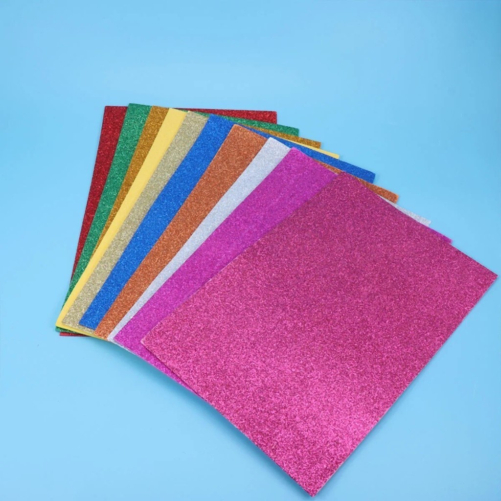 10 Sheets Colored Sparkly Paper Cardstock Paper Glitter Paper for DIY ...
