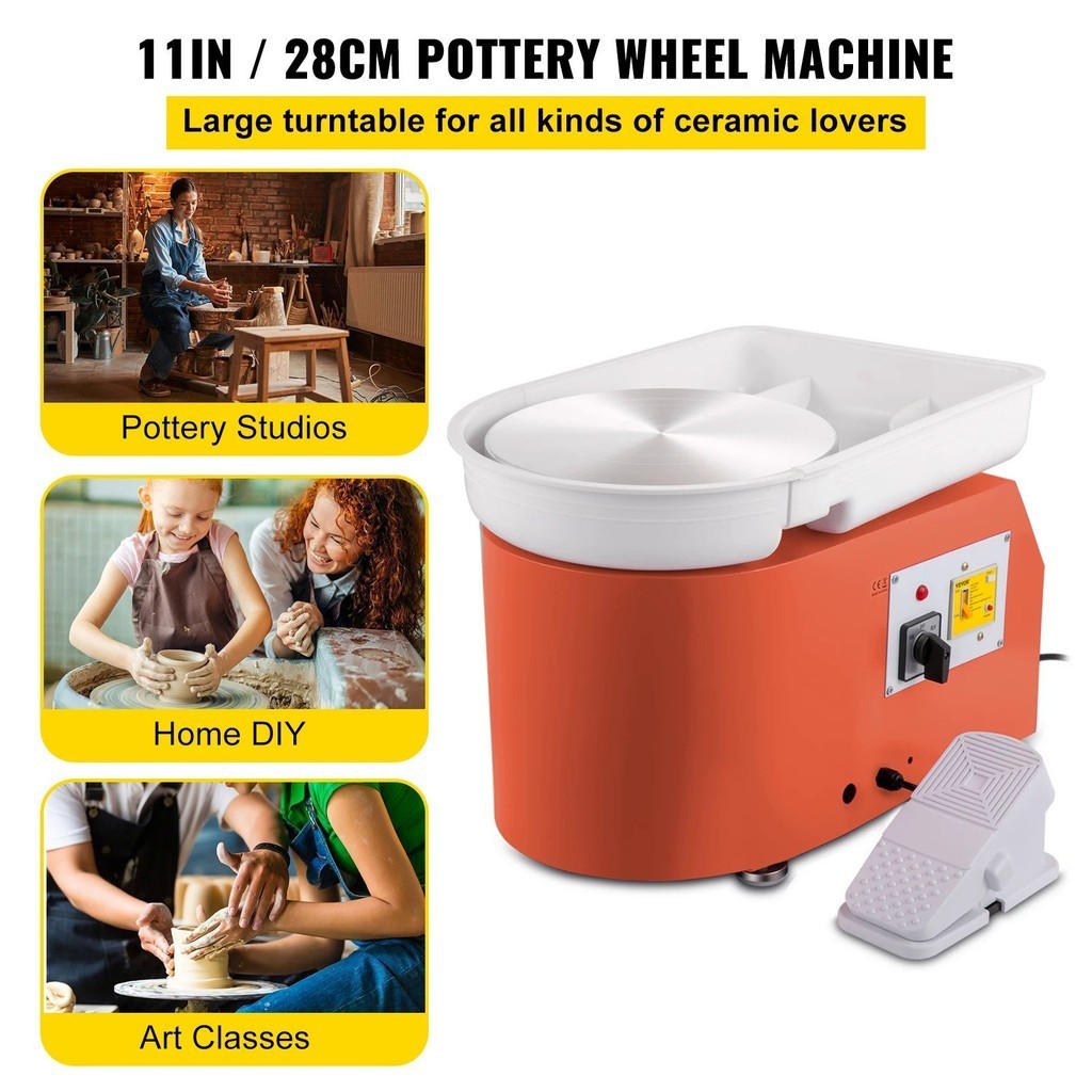 VEVOR 28cm Pottery Wheel Machine 350W Foot Pedal Control Electric Art ...
