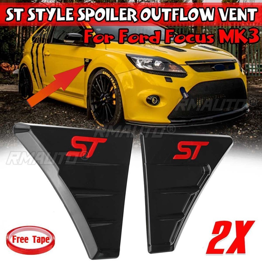 ABS ST Style Car Side Vent Fender Spoiler Outflow Vent Side Vent Fender ...