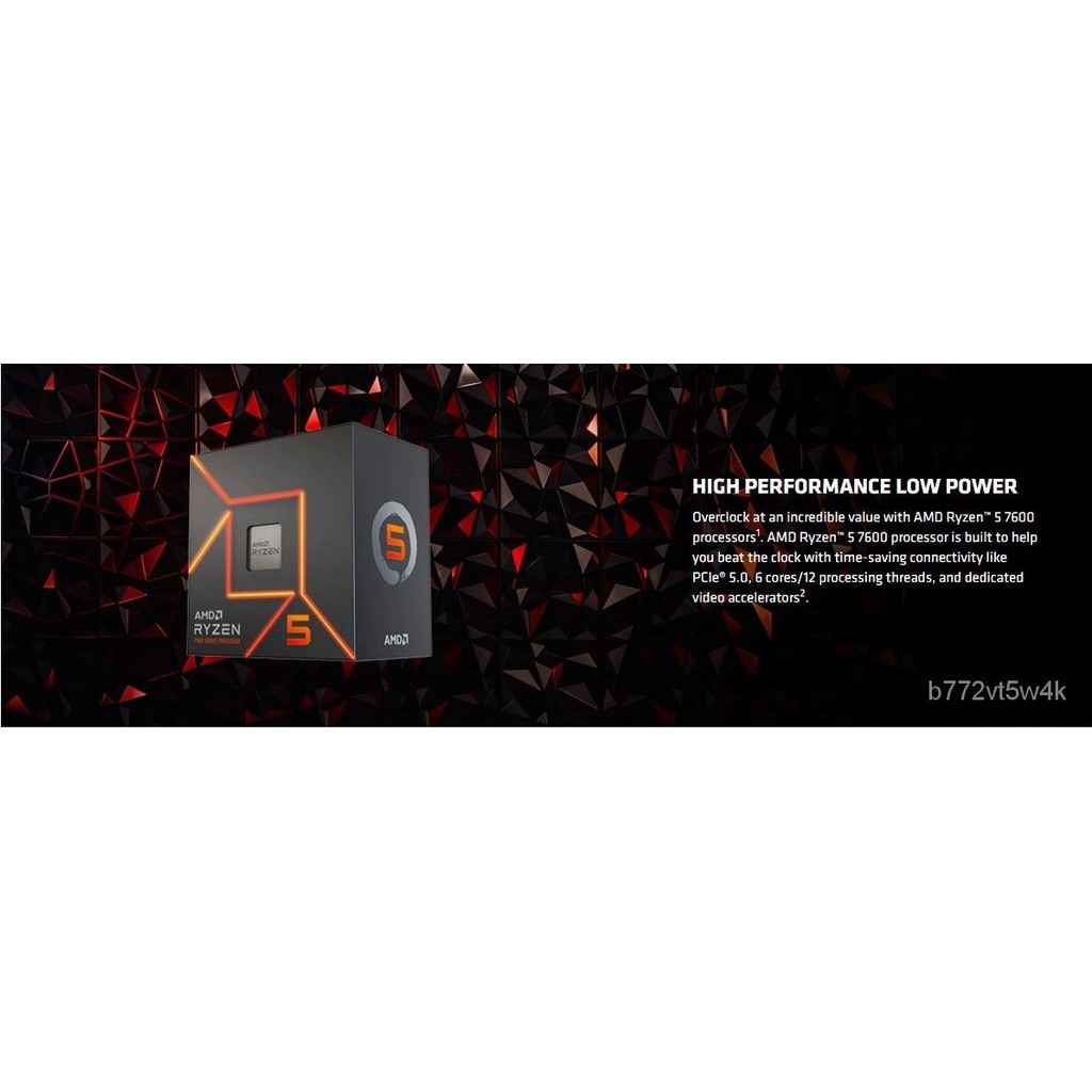 NEW AMD Ryzen 5 7600 R5 7600 5.1GHz 6-Core 12-Thread CPU Processor 5NM ...