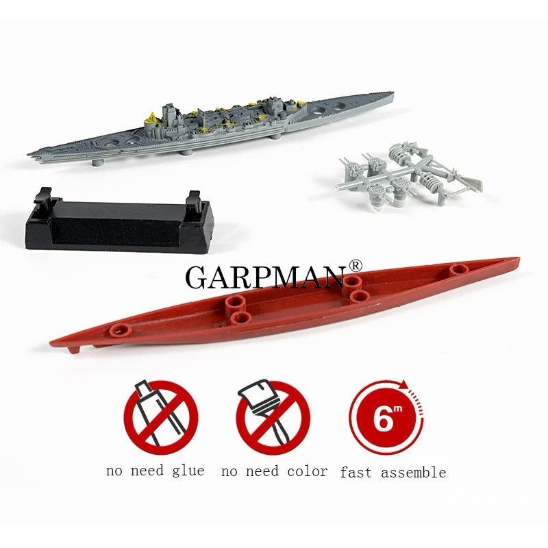 1/2000 Plastic Assemble Warship Cruiser Destroyer Submarine Model Kit ...