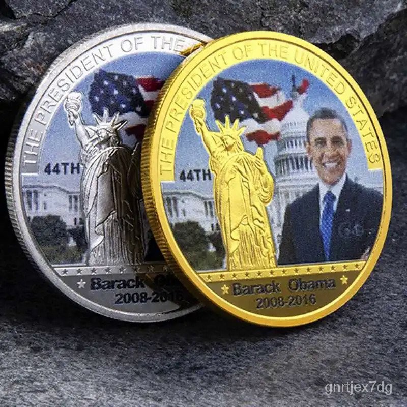 US American 44th President Barack Obama Silver / Gold Plated Eagle ...