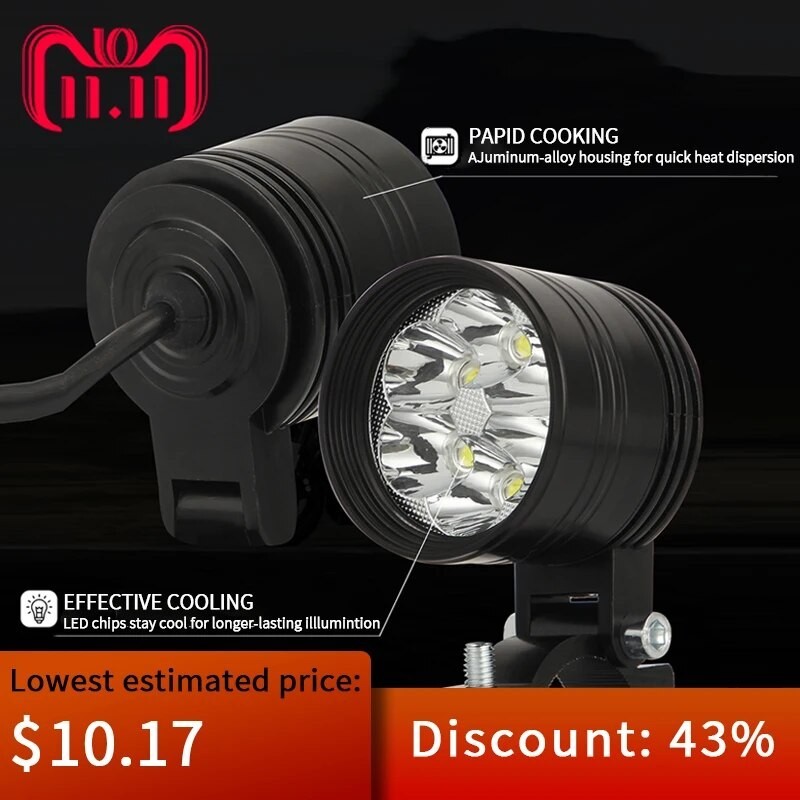 ☠1Pcs 3 Modes 4 LED Car Motorcycle Headlight Fog Lights Bulb DRL lamp ...