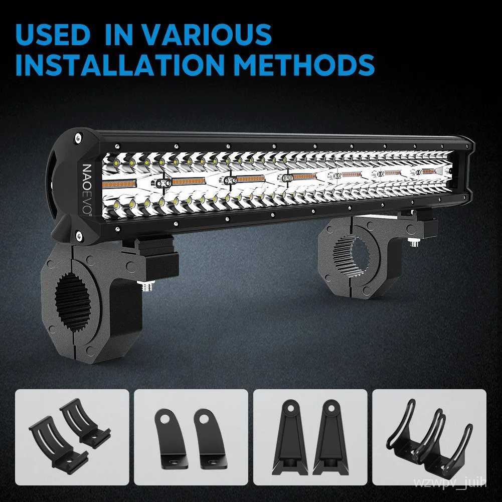 NAOEVO LED Off Road Light Bar Mounting Bracket Kit for Jeep SUV Horizontal Bar Tube Clamp Roof ...