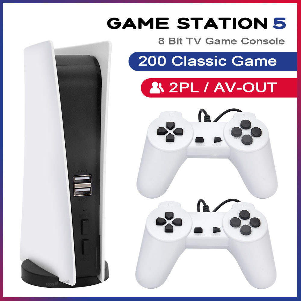 NEW GS5 Game Station 5 Video Game Console With 200 Classic Games 8 Bit ...