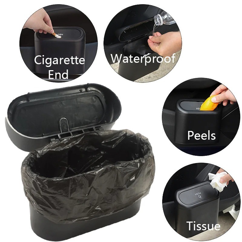 Hanging Car Trash Can Vehicle Garbage Dust Case Storage Box ABS Square ...