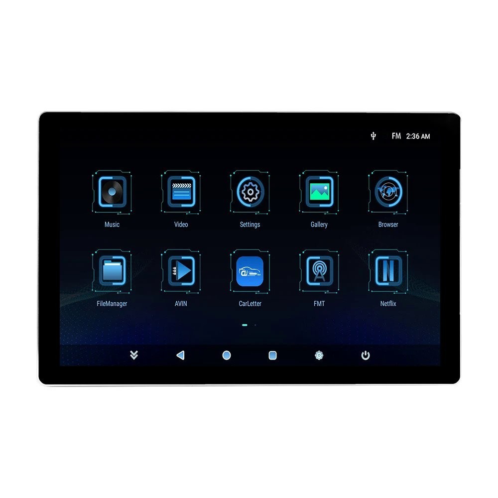 13 Inch Headrest Monitor Touch Screen TV Display IPS RK schema WIFI Car ...