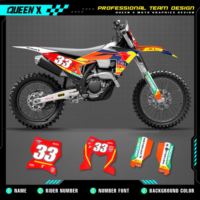 ♡QUEEN X MOTOR Custom Team Graphics Decals Stickers Kit For KTM 2023 ...