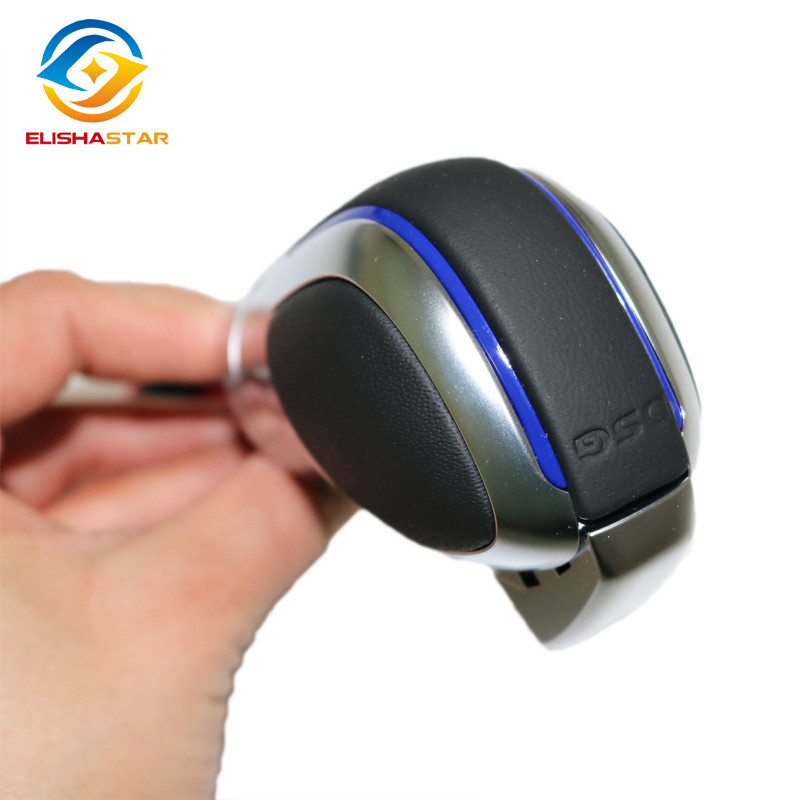 ♥DSG Shift knob Blue Chrome Matt With Leather DSG Gear Shift Knob Side ...