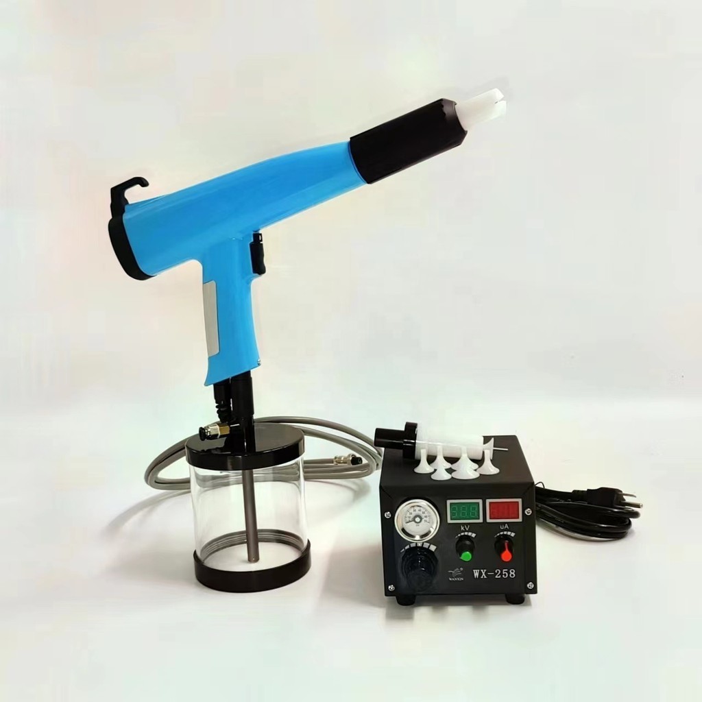 WX-258 90kV portable powder coating gun systems on second coats third ...