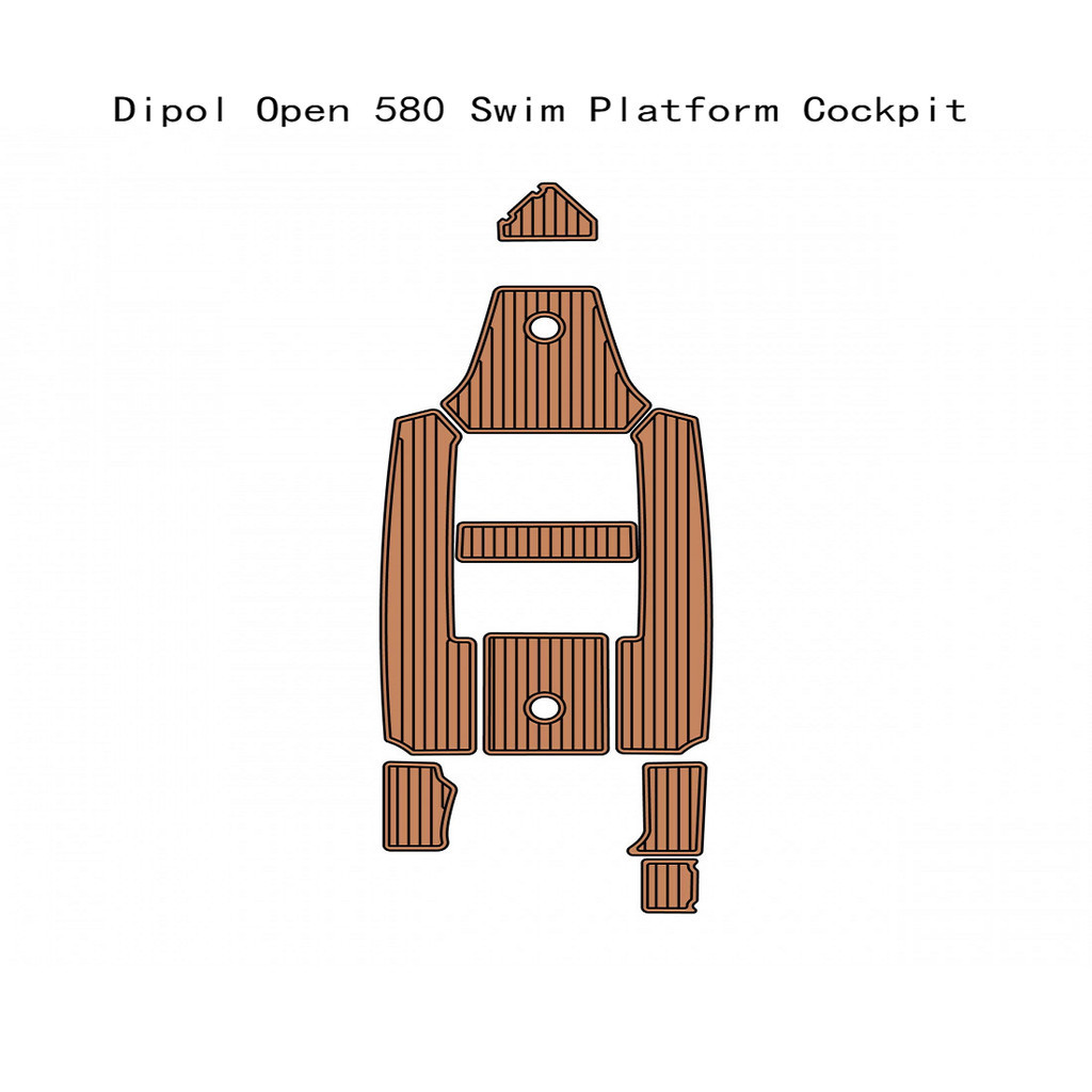 ⚔Dipol Open 580 Swim Platform Cockpit Boat EVA Faux Teak Deck Floor Pad ...