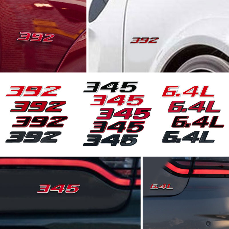 ♥Metal 3D Car Sticker 392 345 6.4L Emblem Car Fender Side Sticker Rear ...
