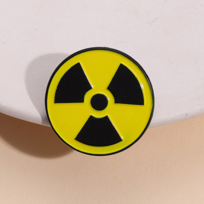 Radioactive radiation sign Enamel pin warning sign Metal badge Backpack ...