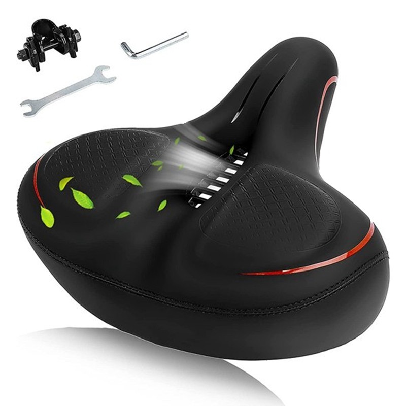 ☪Mens Womens Comfort Oversized Bike Seat, Wide Padded Bike Seat Replacement for Peloton Bikes ...