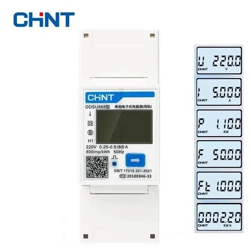 Ddsu666 1.5(6) Een 80a Chint Meter Rs485 Modbus Communicatie Dtsu666 ...