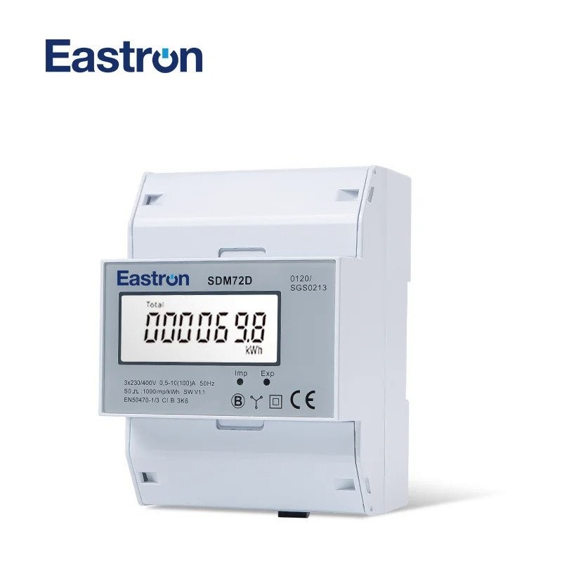 SDM72D MID, 220/230V 10(100)A, 3 Phase 4 Wire Din Rail Energy Meter ...