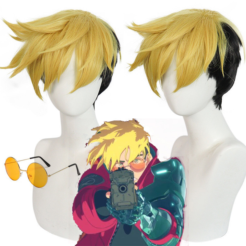 Anime Trigun Vash The Stampede Cosplay Trigun Wig Orange Glasses ...