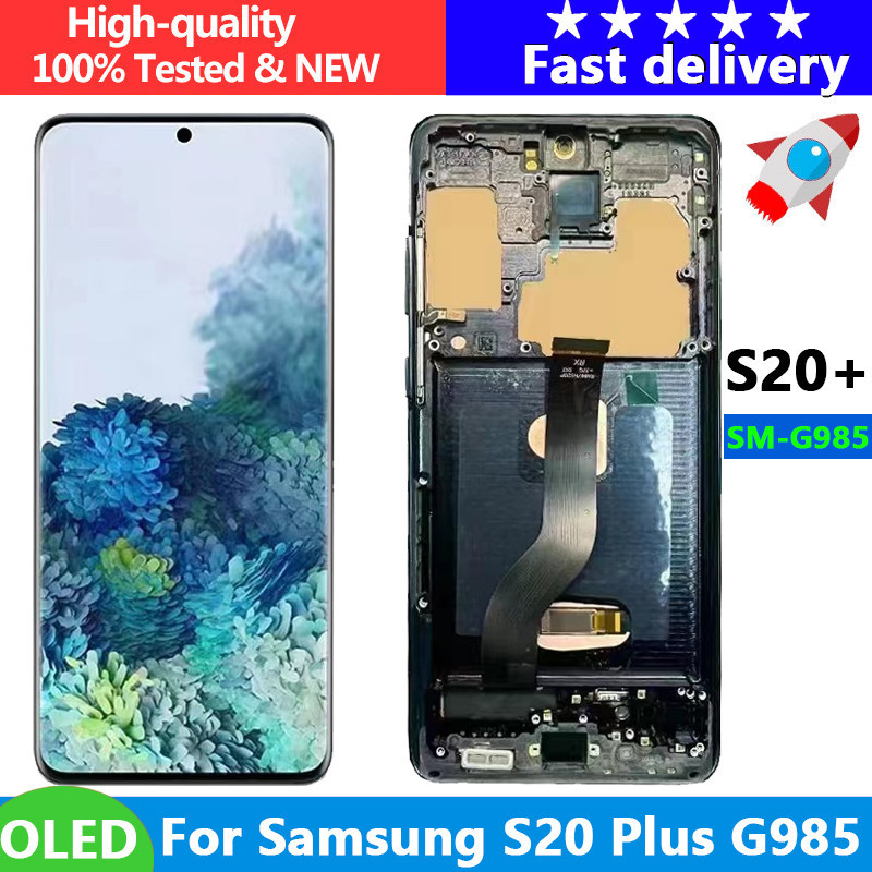 A+++ Screen S20 plus OLED For SAMSUNG Galaxy S20 Plus G985 G985F 5G LCD With Frame Display Touch ...