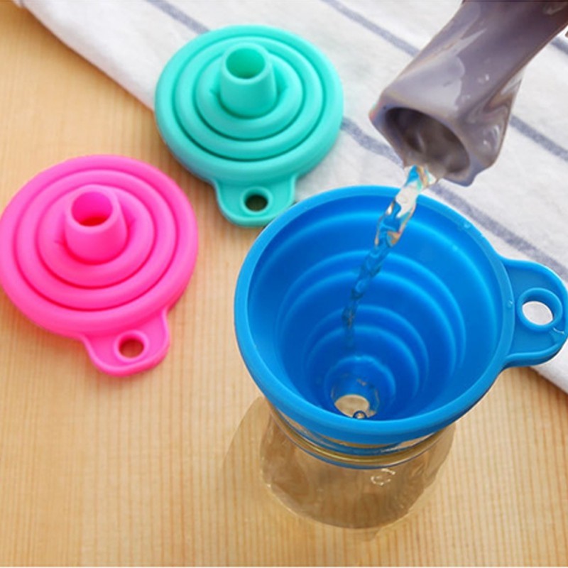 ☃1pcs Mini Foldable Funnel Silicone Collapsible Portable Funnels for ...