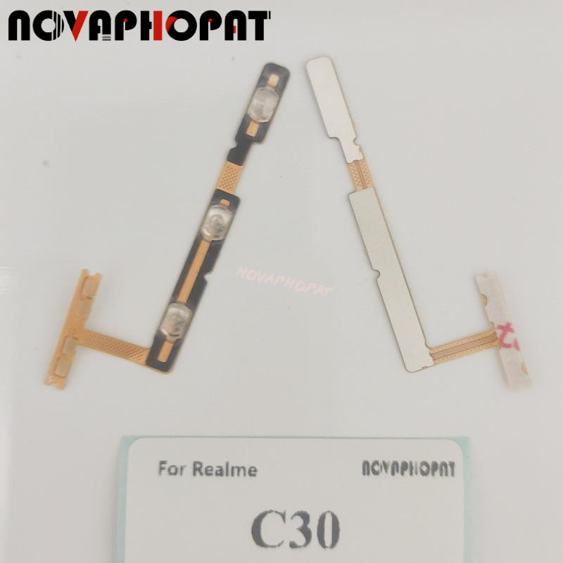 ♚Novaphopat For Realme C30 Power On Off Volume Up Down Ribbon Power Button Flex Cable ☽♥ ...