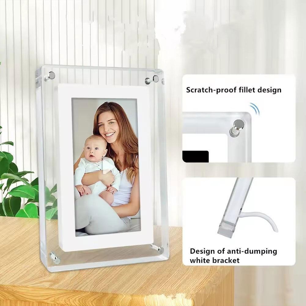 7 Inch Acrylic Digital Photo Frame 1500mAh Rechargeable Vertical ...