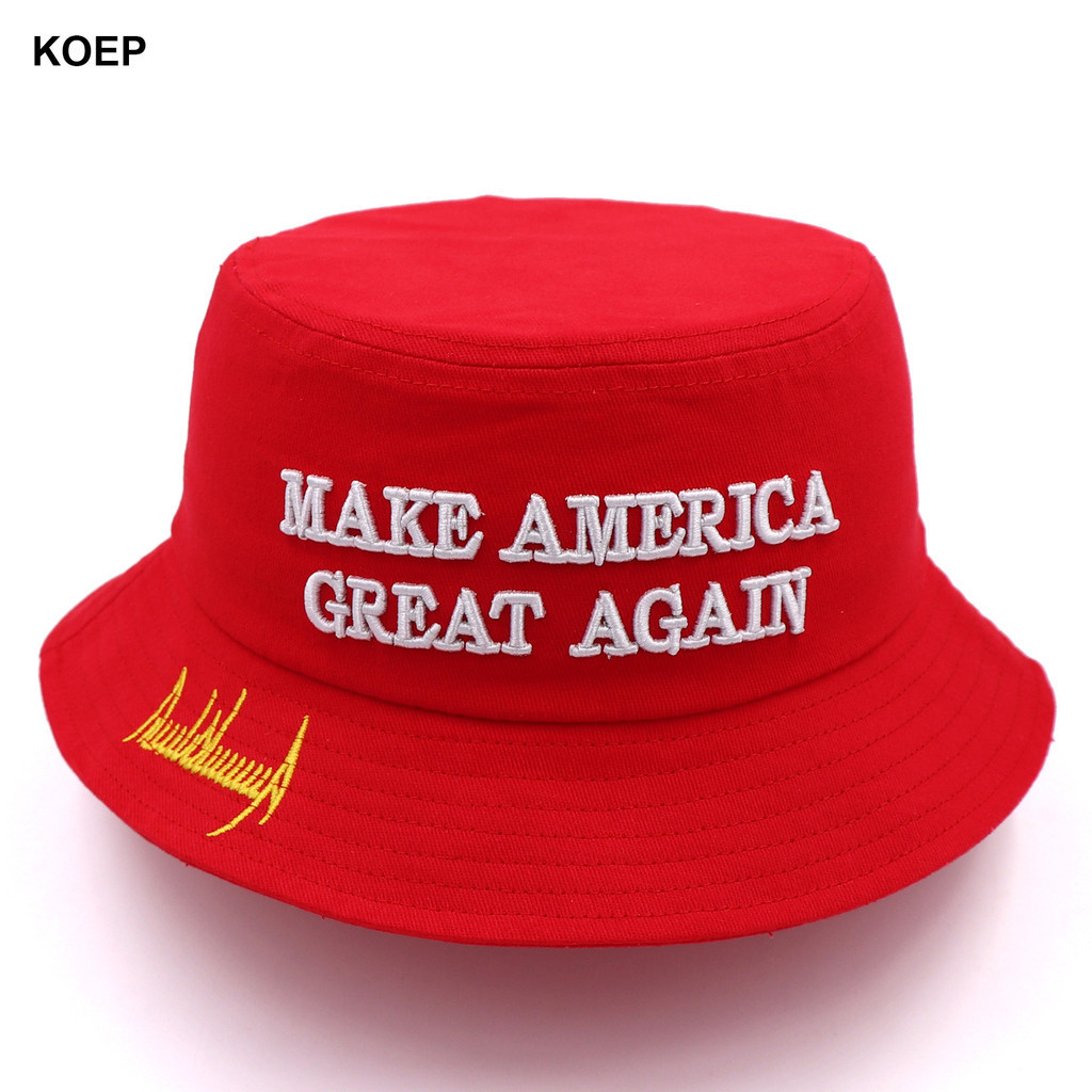 MAGA Red Bucket Hat Trump 2024 Flag Cap Make America Great Again Donald ...