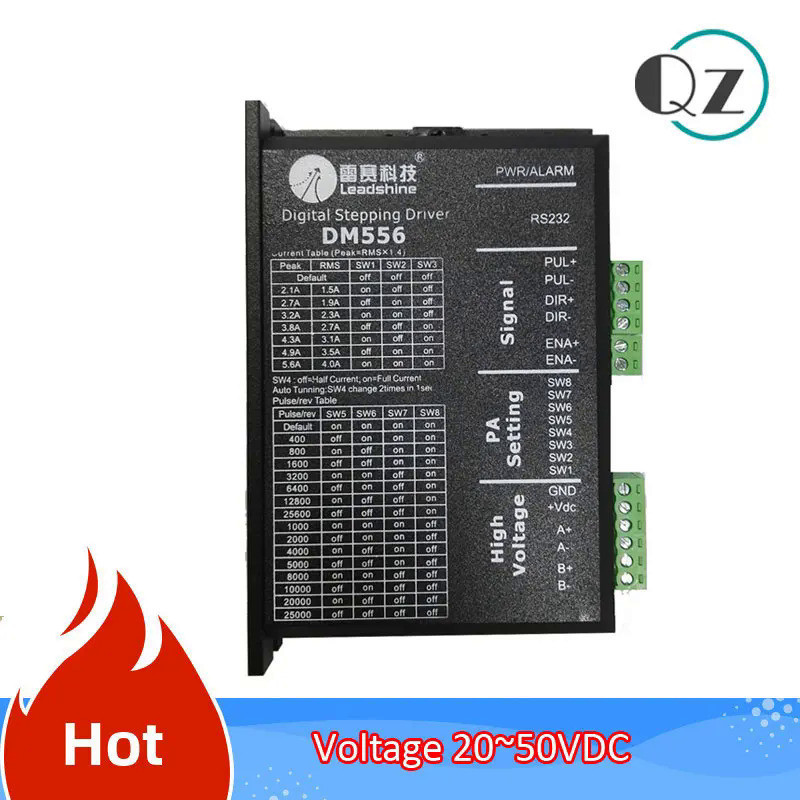 Leadshine DM556 Stepper Driver 2 Phase 20-50VAC 0.5-5.6A for Nema 17 Nema 23 Stepper Motor ...