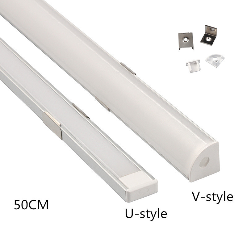 ♥1Set U/V Style Shaped 50cm LED Bar Lights Aluminum Channel Holder ...