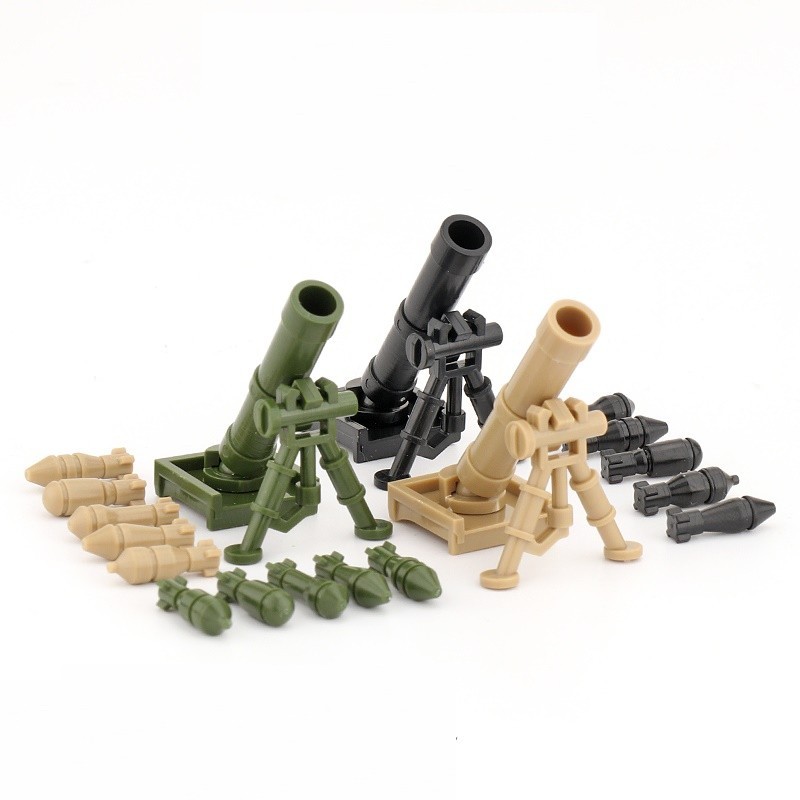 MOC WW2 US Military Weapon M2 Mortar Soldier Minifigurine Accessories ...