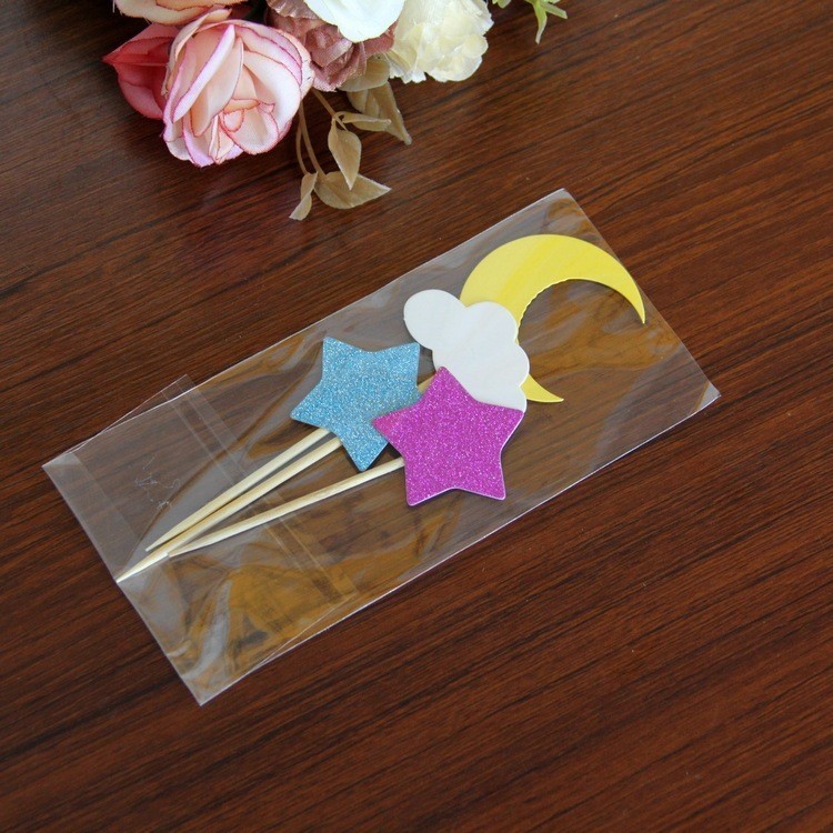 ~Cake Flags Star Moon Cupcake Cake Topper Toppers Happy Birthday ...