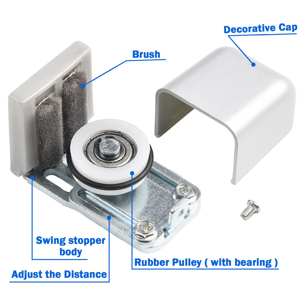 Adjustable Barn Door Floor Guide Roller Wall Mount Bottom Stay Sliding ...