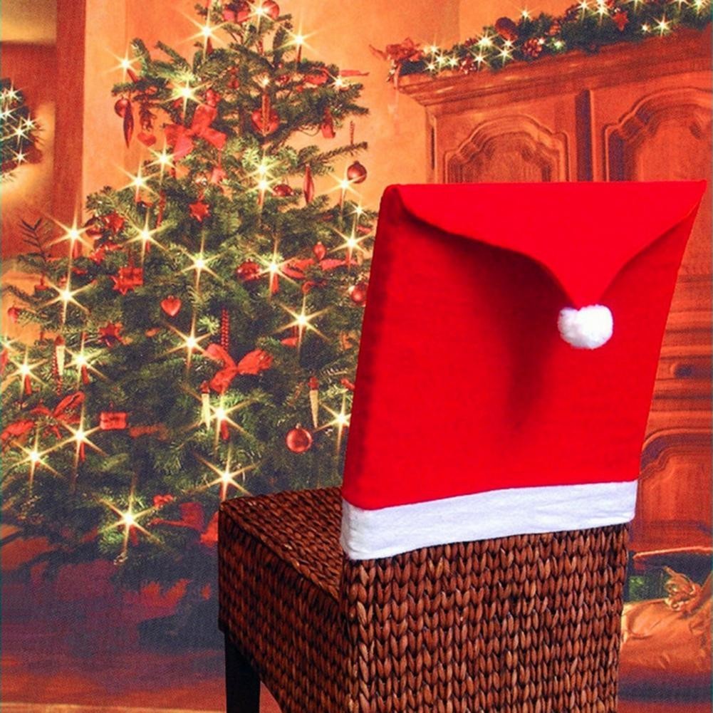Christmas Santa Hat Chair Back Cover Decorative Chair Back Covers ...