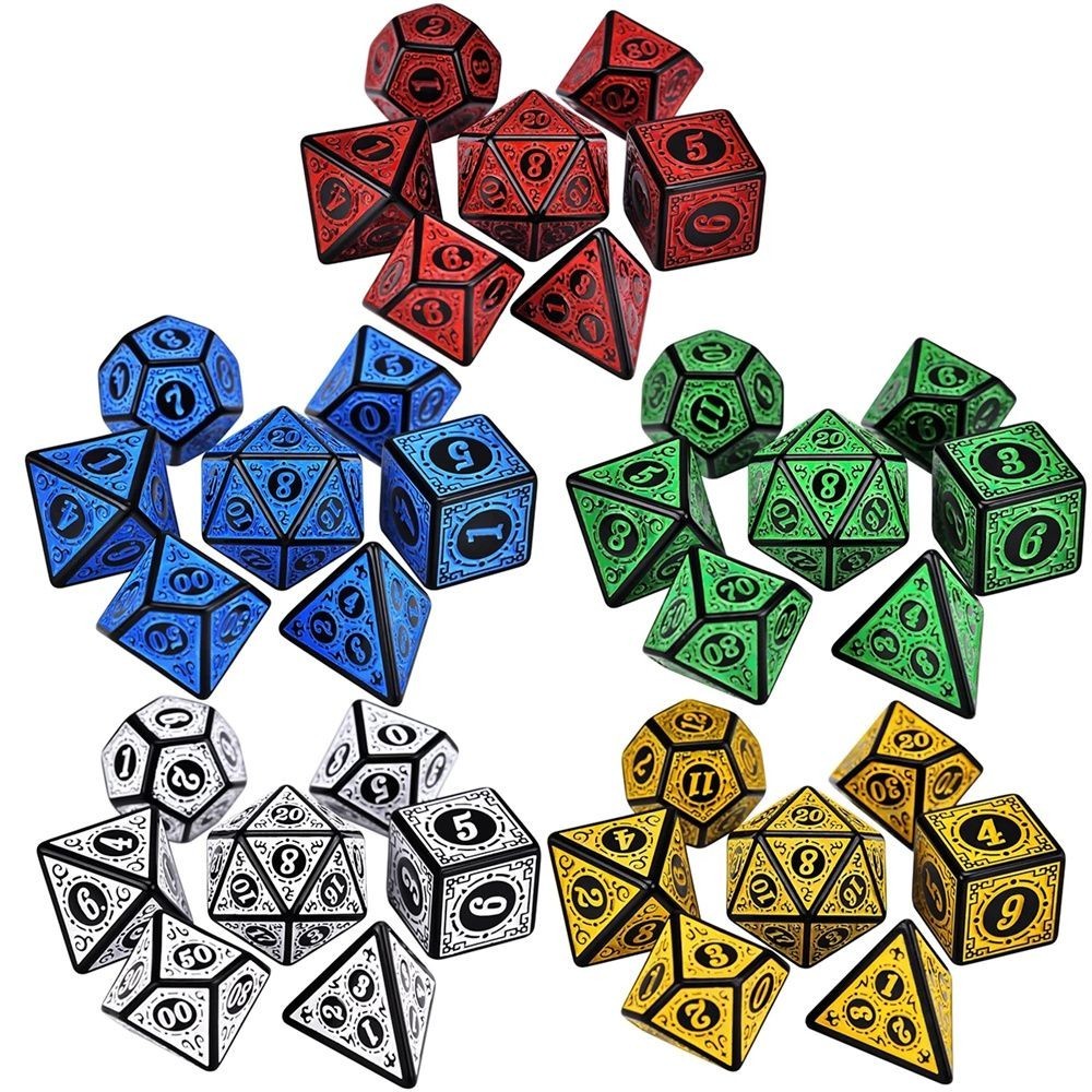 ☋multi Sided 7 Die Dice Set Game Dice For Trpg Dnd Accessories Polyhedral D4 D6 D8 D10 D12 D20 D 