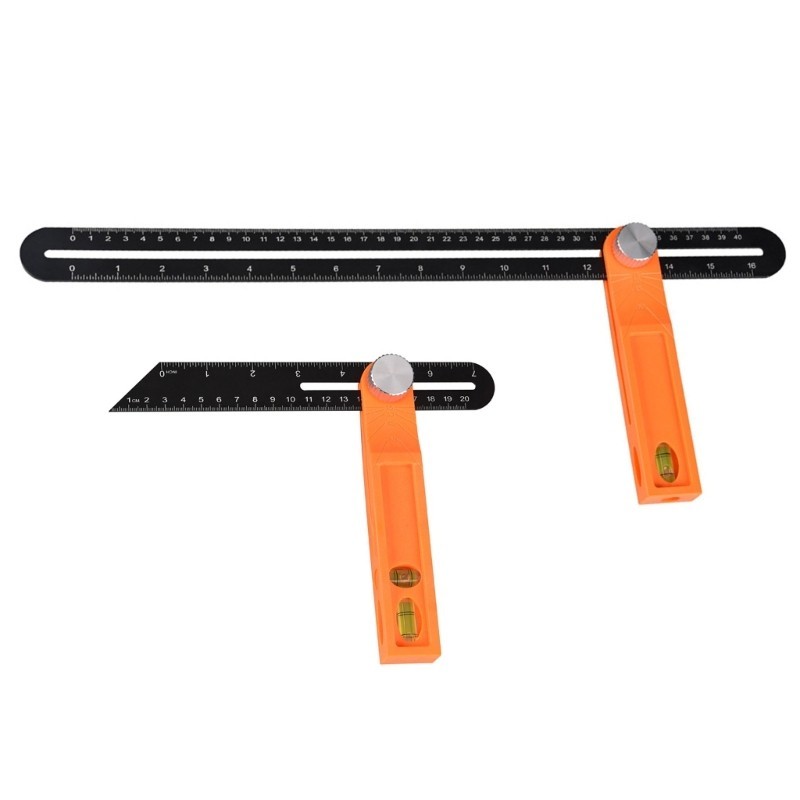 ☢Sliding T-Bevel Gauges Protractors Level Tool with Bubble Measuring ...