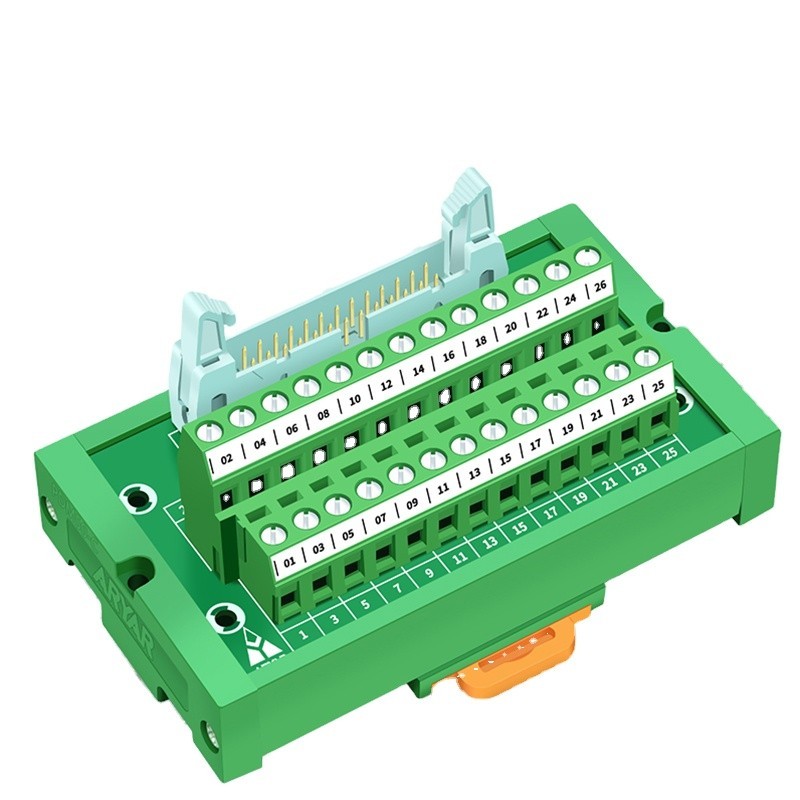 Idc26 Mini Male Terminal Block Breakout Board Connector Plc Relay Adapter Din Rail Mounting