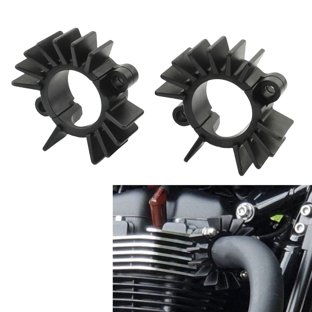 ★Motorcycle Finned Exhaust Pipe Head Heat Sink Fixing Clip For TRIUMPH ...
