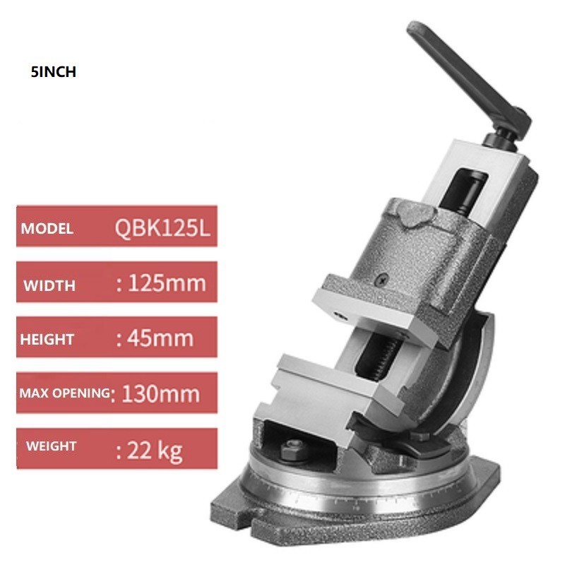 ☠QHK125L High Quality Tilting Machine Vise Tilt And lBase Milling Vice ...