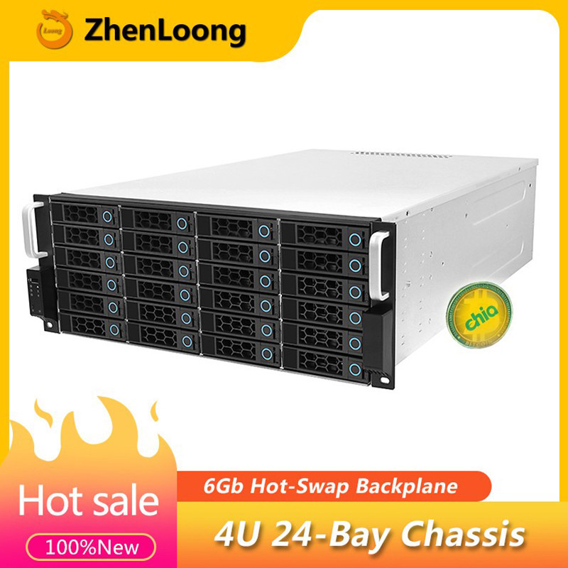 ☝ZhenLoong 4u 24 Bay Expander Hot Swap HDDs SAS SATA 19\" Inch Rack ...