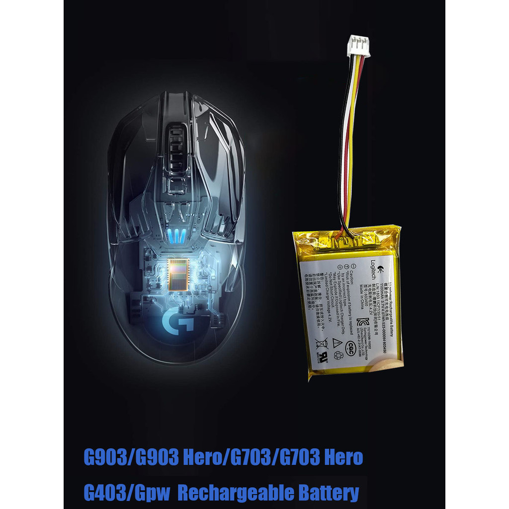 ⚜3.7V High-capacity Battery For Logitech G903 G703 G403 Gpw LIGHTSPEED Wireless Gaming Mouse Rec ...