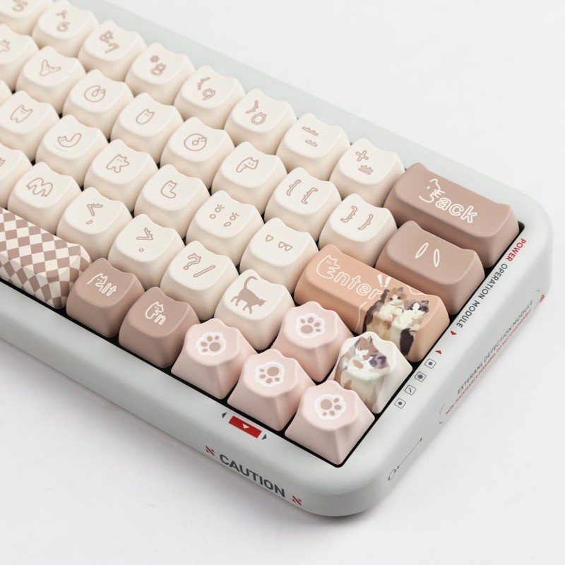 ☝MiFuny Cute Sticky Cat Theme Keycap Set 144keys MOA Profile PBT ...