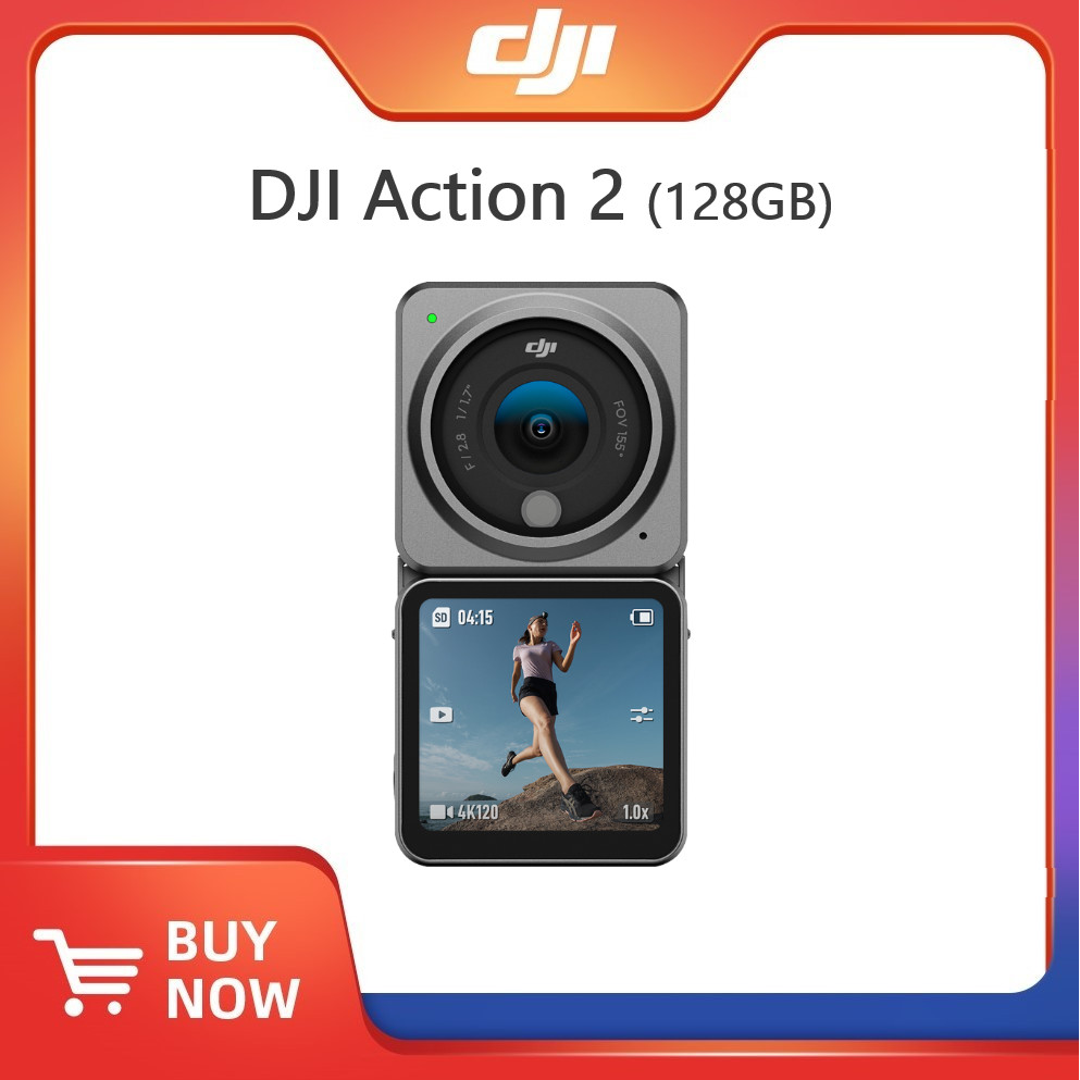 DJI Action 2 Power Combo (128GB) Action Camera 4K + Extended Battery ...