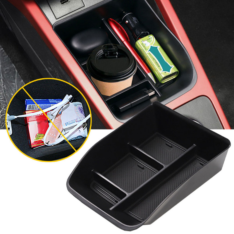 ~Car Central Armrest Tray Cup Holder Organizer Box Auto Center Console ...