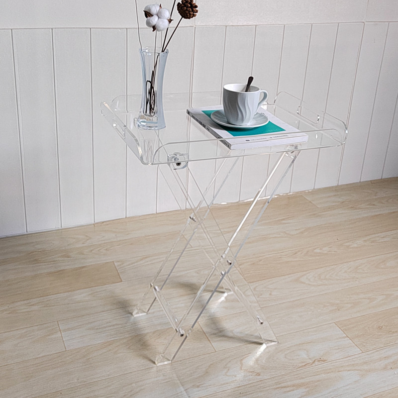 ☾Nouveau nordique acrylique Transparent Table pliable portable simple ...